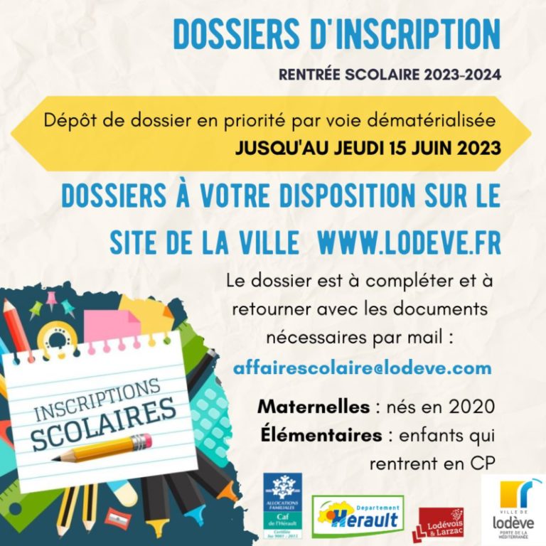 Inscriptions Scolaires 2023-2024 ⋆ Lodève